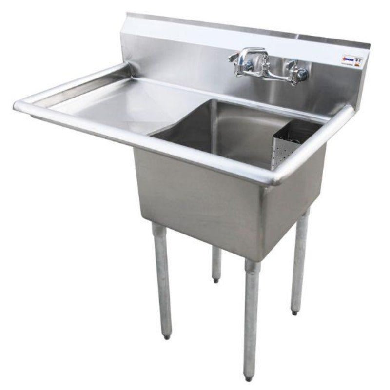 Omcan 25263 One Compartment Corner Drain Pot Sink With Left Drainboard ...