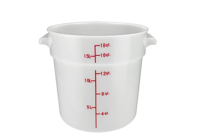 Winco PPRC-18W 18 Quart Round Storage Container White Polypropylene ...