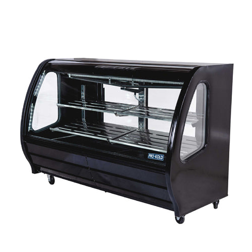 Pro-Kold DDC-80 74" Curved Glass 2 Door Floor Refrigerated Display Cas ...