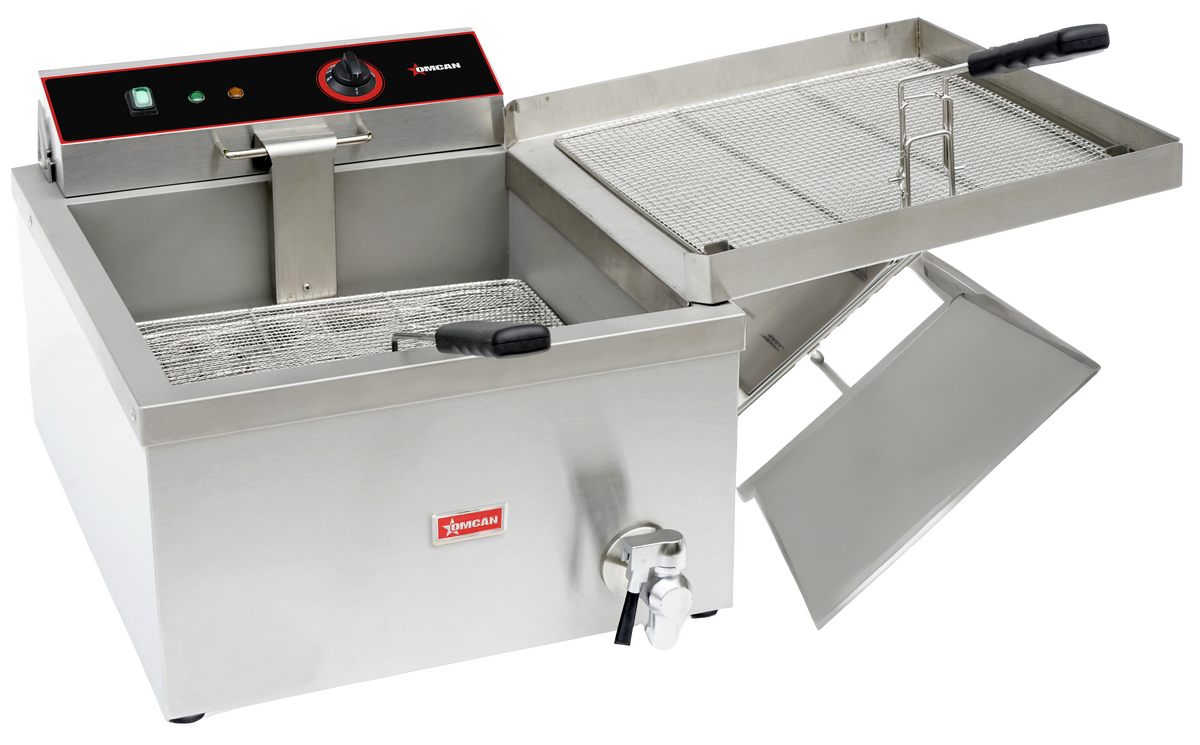Omcan 25 lbs. (3 Gal) Oil Capacity Countertop Electric Fryer – 120V, 1 ...